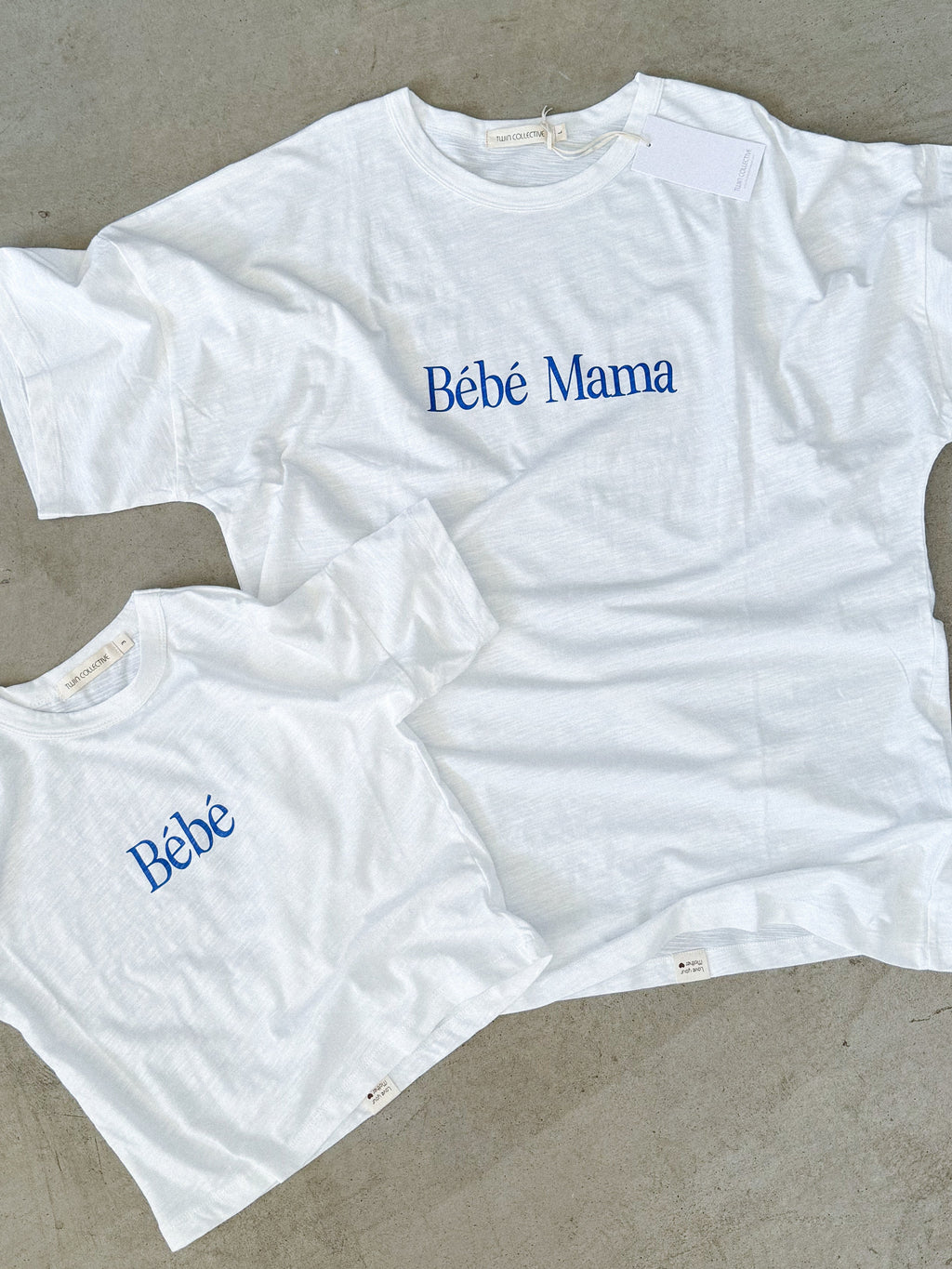 Bebe Mama & Mini Tees - Blue – Twin Collective Kids