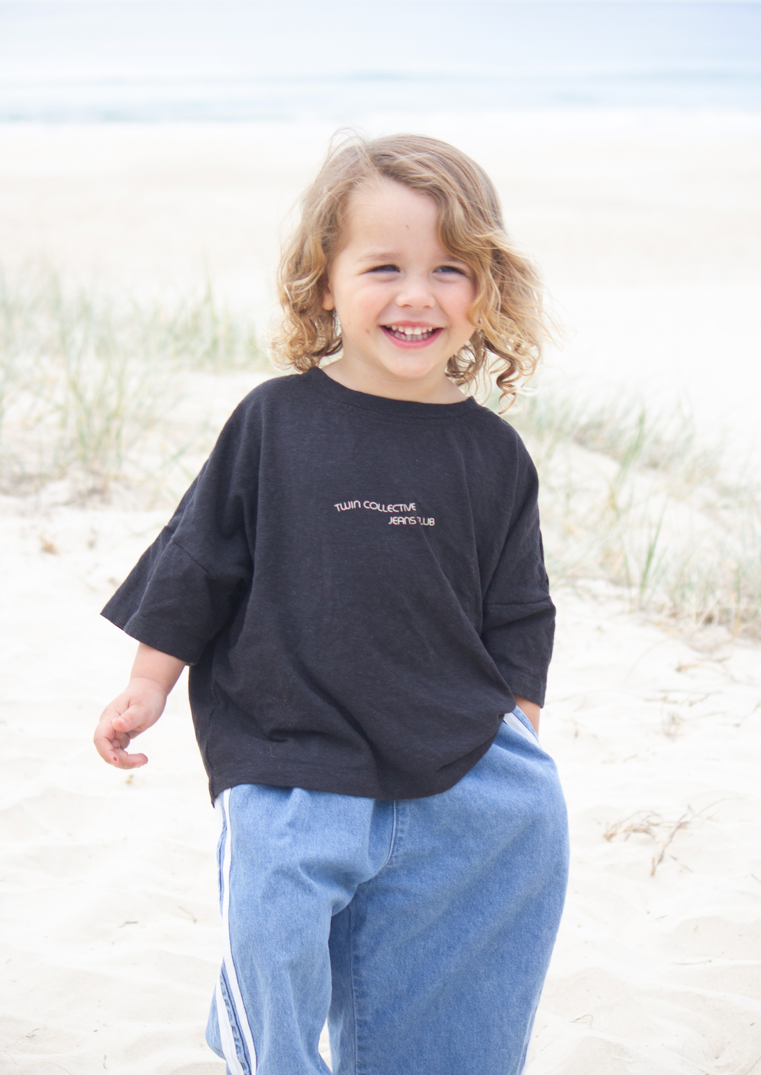 Tricky Track Pant - Side Stripe Blue- FINAL SIZES – Twin Collective Kids